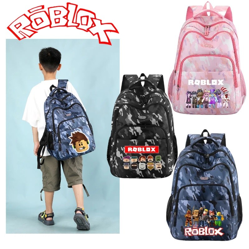 Roblox Printed Boys and Girls Fashion Camouflage Backpack Lightweight ...