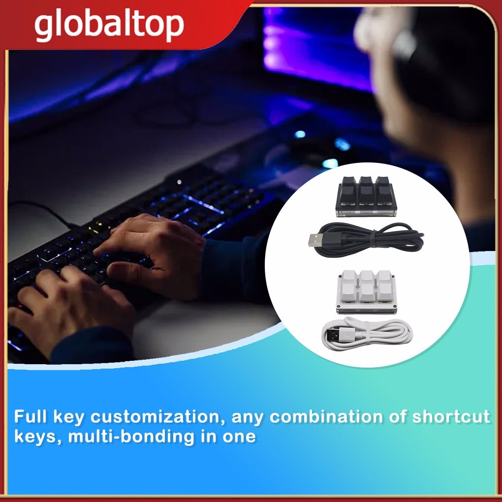 Office Mechanical 6 Buttons Gaming Keyboard USB Mini Keypad Dustproof ...