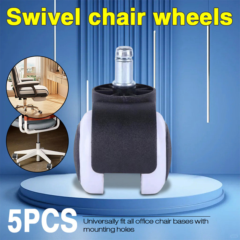 5PCS 2 Inch Universal Office Chair Casters Swivel Caster Wheel Mute ...