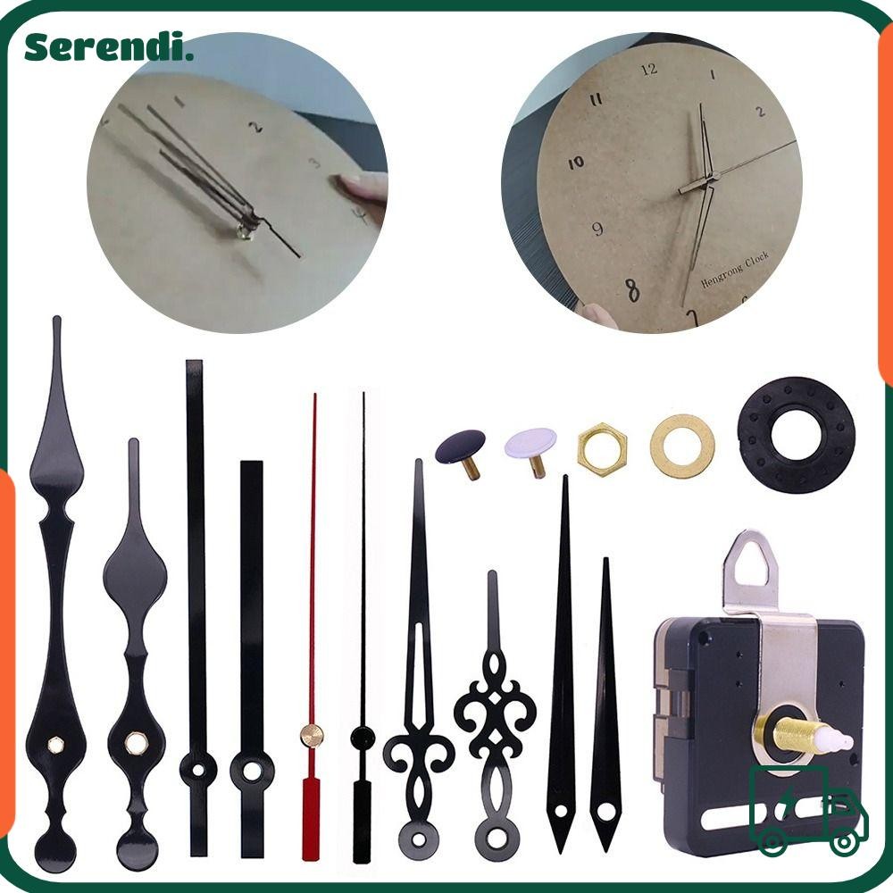 SERENDI Clock Movement, Black Scan seconds Clock Mechanism, With 4 Set ...