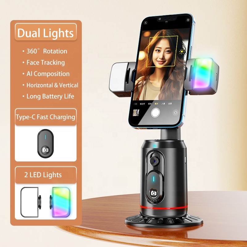 2024 New Arrival Q02 AI Auto Face Tracking Smart Follow Gimbal Stabilizer for Camera and Mobile ...