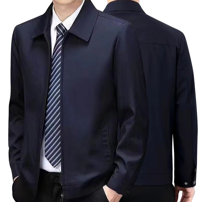 High Quality Men's Flight Jacket Casual Business Jacket Zipper Lapel ...