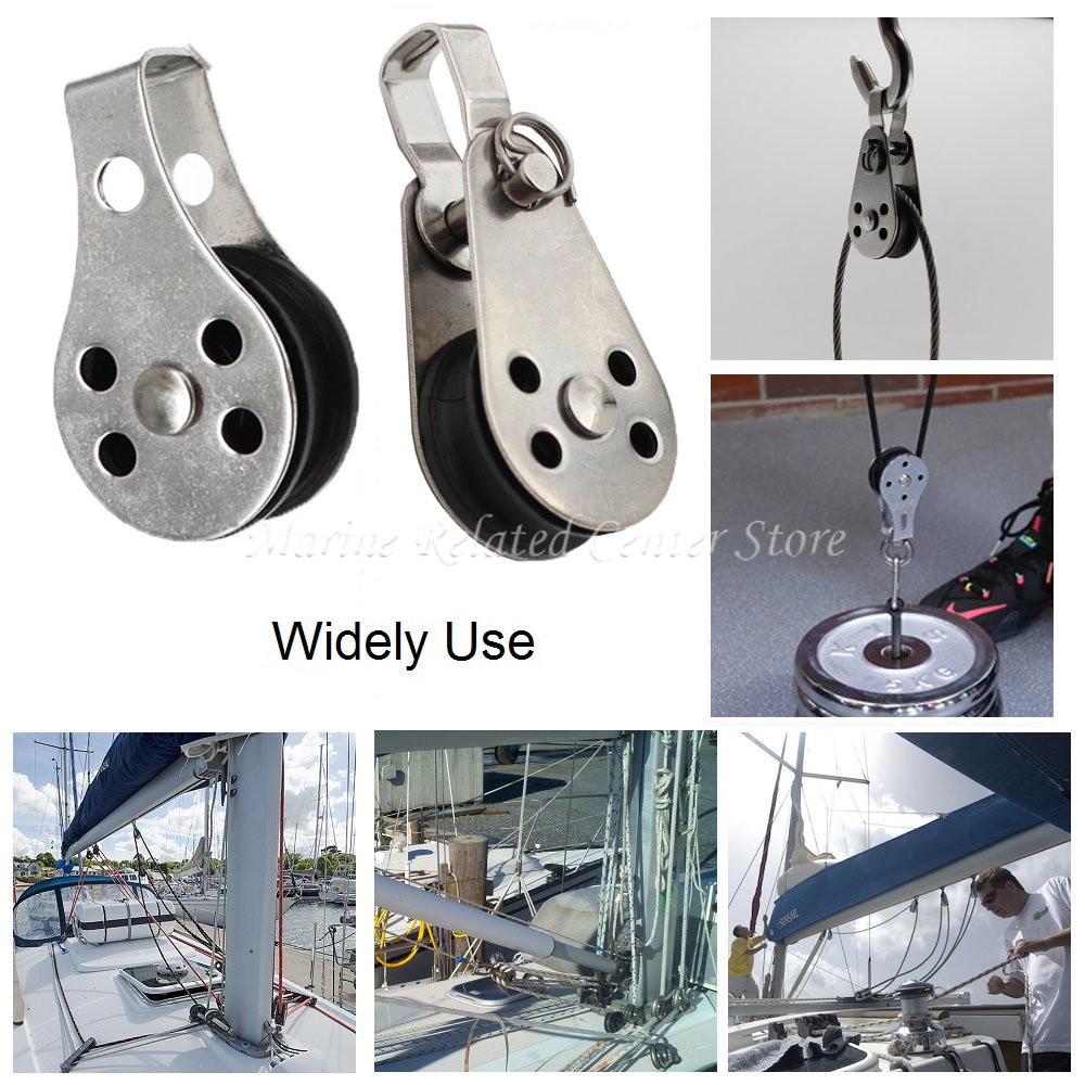 4PCS 25mm Stainless Steel Pulley Single Wheel Load Bearing Swivel ...