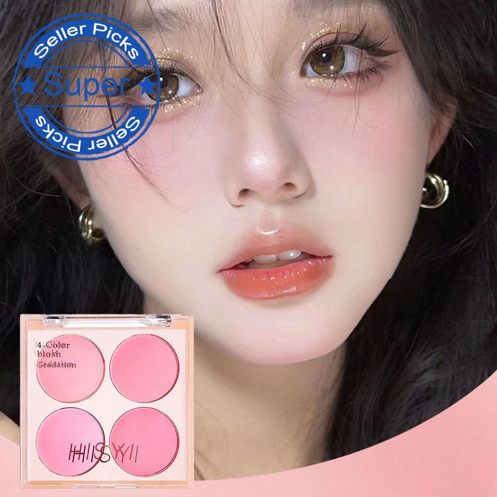 Ice Cream Four-color Blush Brightening Natural Bare Makeup Effect ...