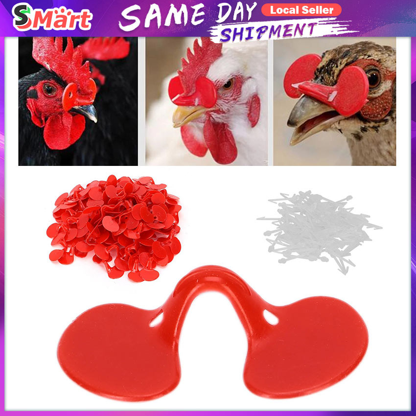 10/50Pcs Soft No Pin Bolt Chicken Glasses Anti-pecking Goggles Fowl ...