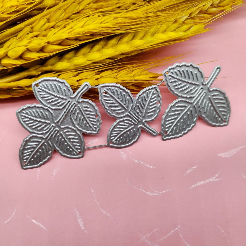 Diy Metal Embossing Mold Cutting dies Three Leaves Green Plant Series ...