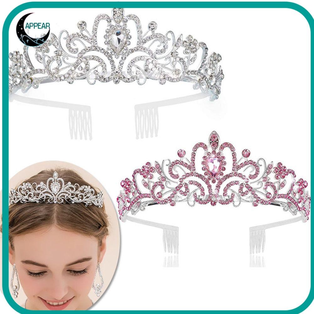 APPEAR Silver Tiara Crown Birthday Party Bridal Hair Accessories ...