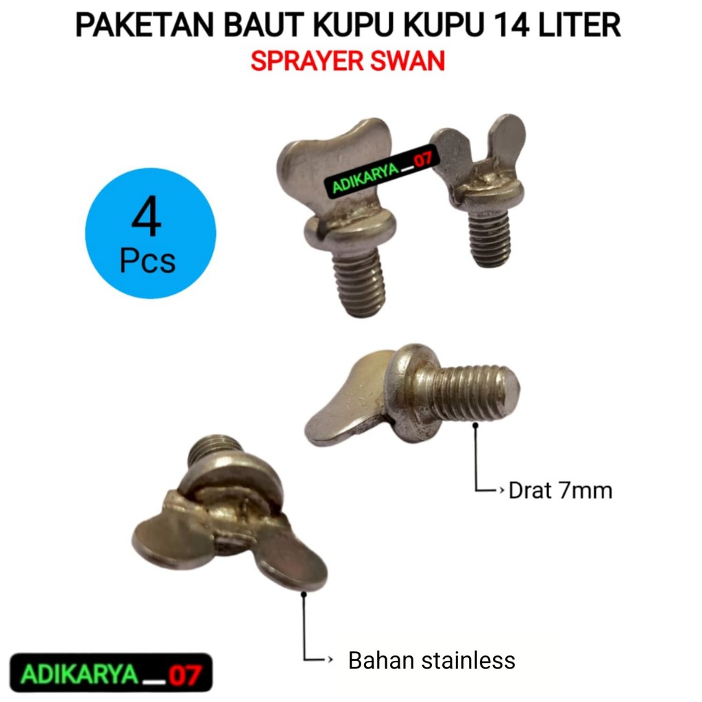 Package Of Stainless Butterfly Bolts Contents 4pcs Sprayer Tank SWAN ...