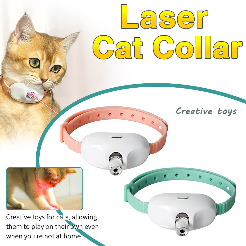 Pet Cat Toys Cat Laser Collar USB Rechargeable Laser Collar Cat ...