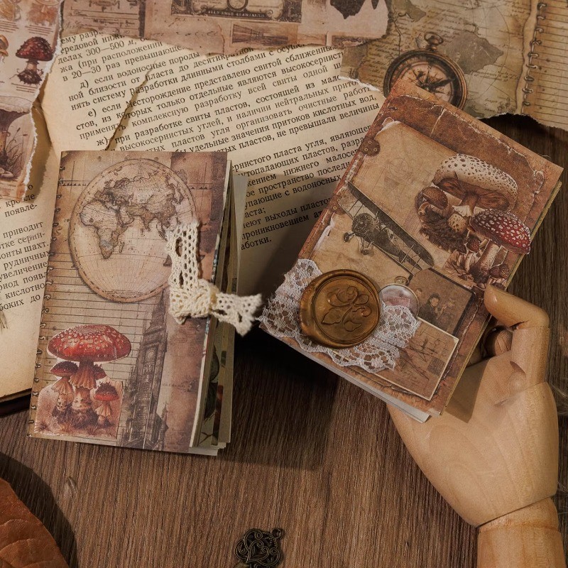 30Pcs material paper Retro collection vintage butterfly handbook ...