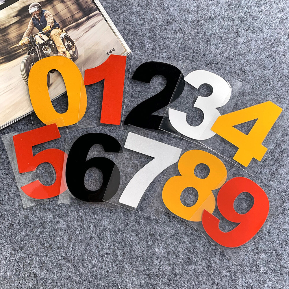 JDM Reflective Number Color Sticker Racer Number DIY Decal Motorcycle ...