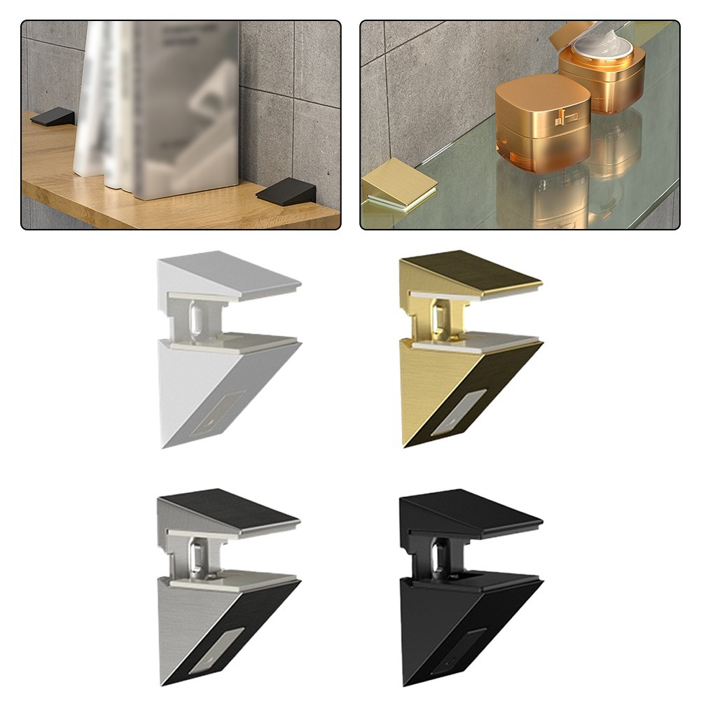 Zinc Alloy Adjustable Shelf Clamp Glass Shelf Support Plate Holder ...