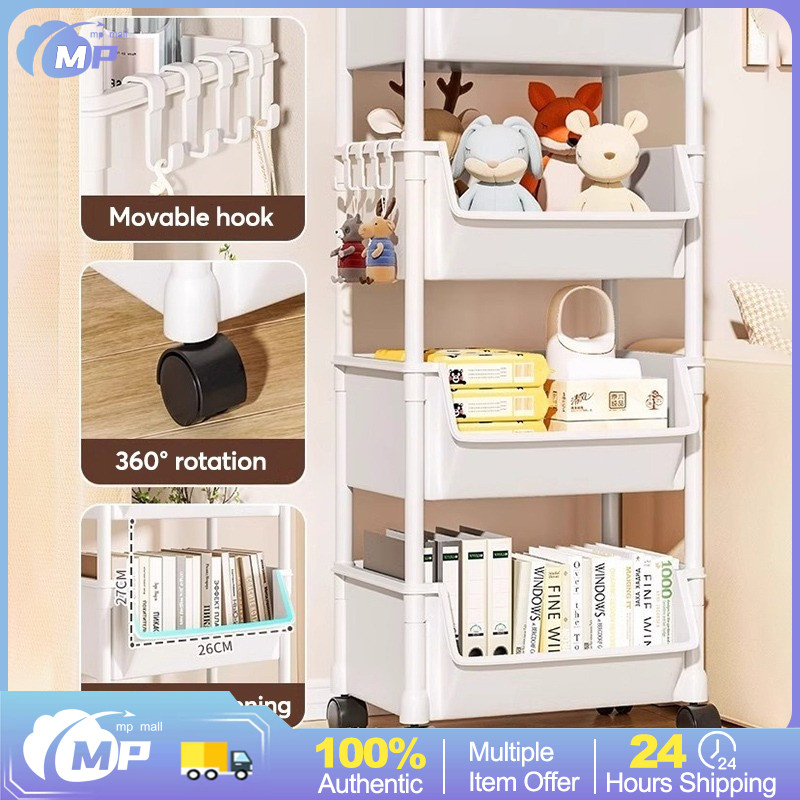 household trolley storage cabinet Movable shelf multi-layer bookshelf ...
