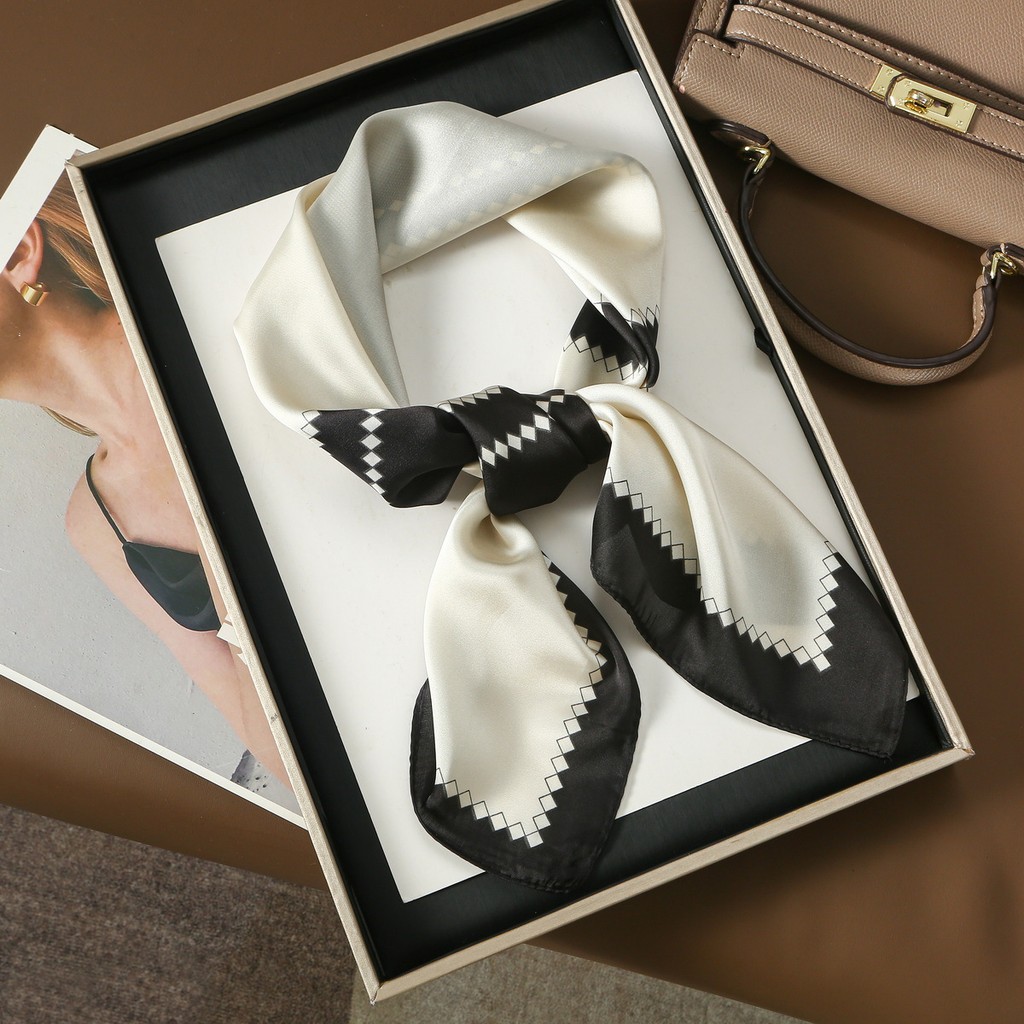 70CM(27.55inch) Silk Square Scarf Multifunctional Air Hostess Scarf ...