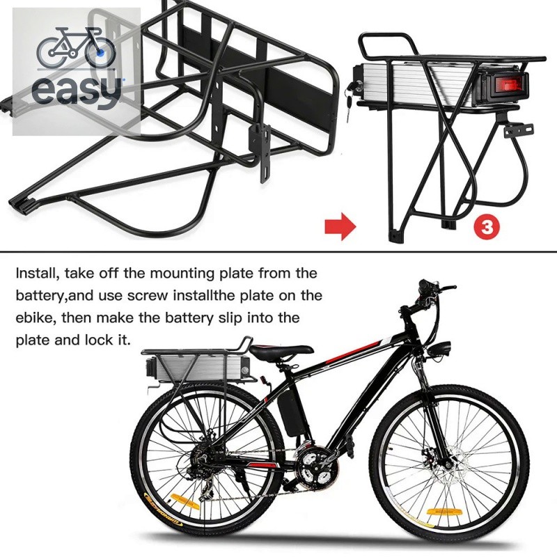 Bike bicycle Battery rack Rear Shelf Rear Rack Rear Carrier for 36v 48v ...