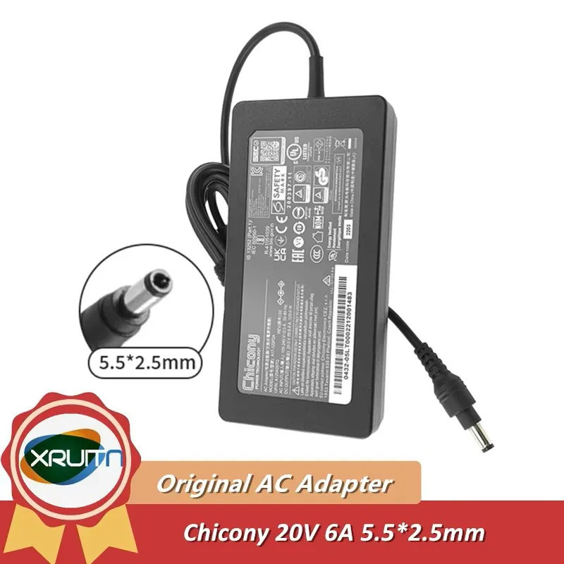 Original Chicony A17-120P2A 120W Power Adapter 20V 6A 5.5x2.5mm For Inter NUC10 NUC13VYKi7 ...