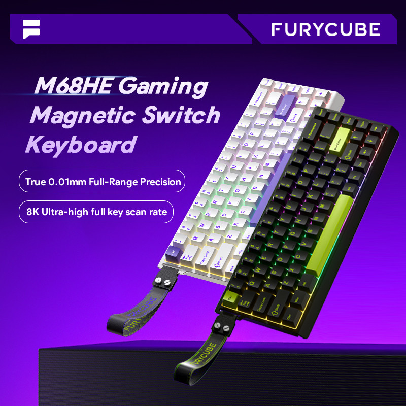 Furycube M30/68 HE Mini Mechanical Keyboard Magnetic Switch Wired Hot Swappable Gaming Keyboard ...