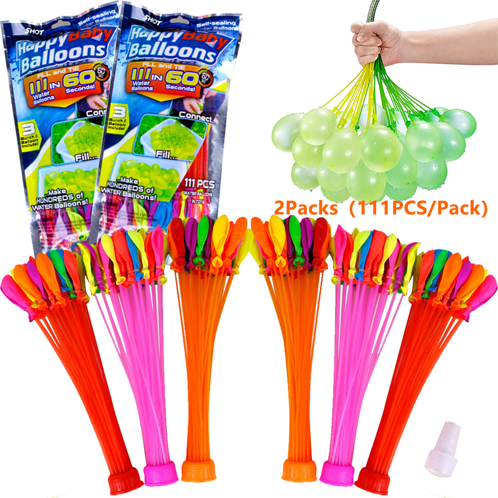 222pcs Summer Water Balloons with Multicolor Latex Balloon for Kids Boy ...