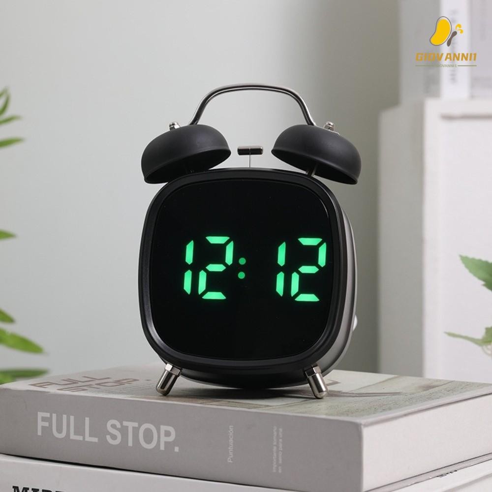 GIOVANNI1 Twin Bell Alarm Clock, High Volume Temperature Displa ...