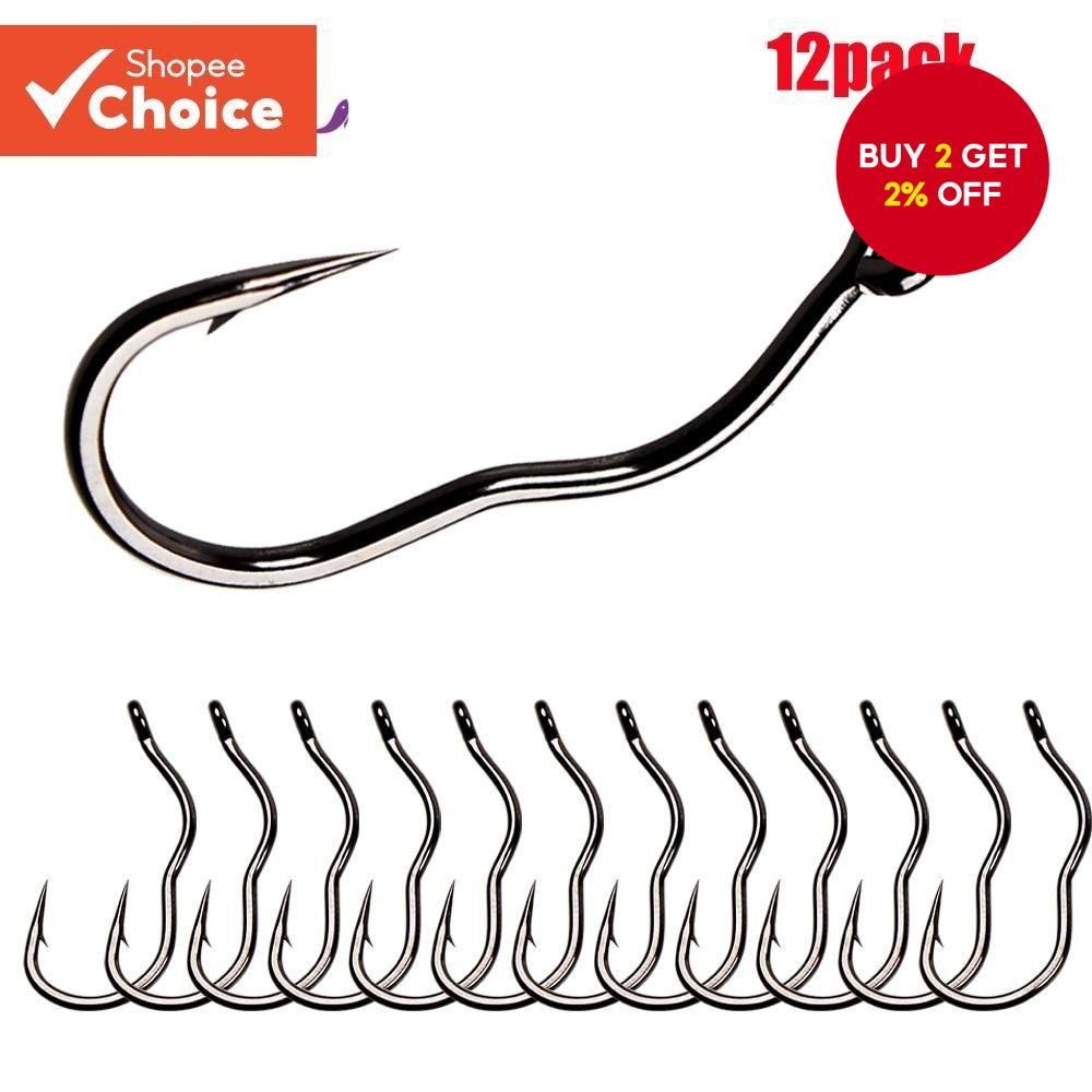 12pcs Fishing Hook Automatic Flipping Mata Kail Pancing Anti-Running ...