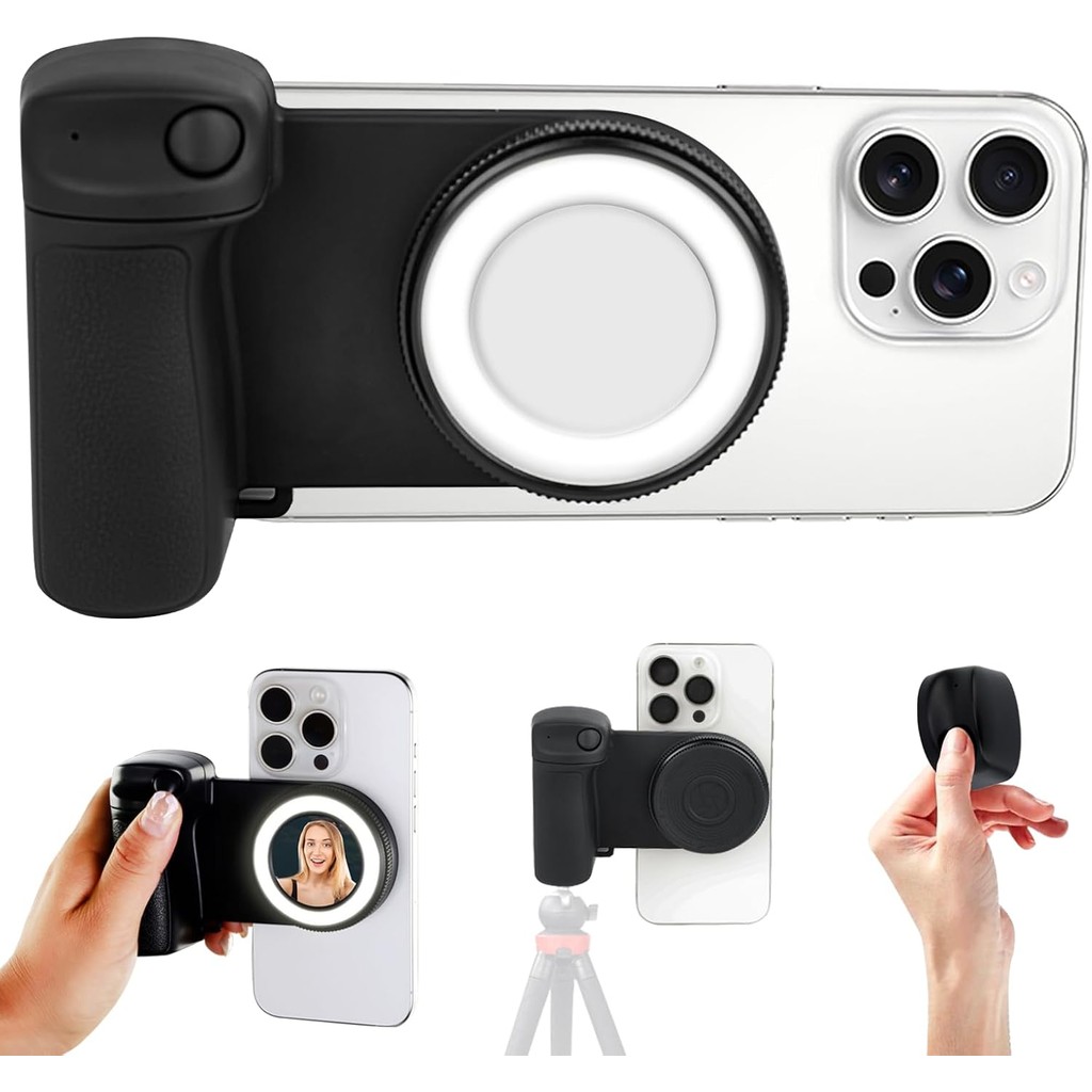 Magnetic Mobile Phone Camera Handle Grip Smartphone Camera Holder 360 ...