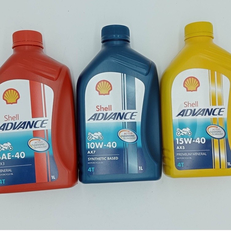 Motorcycle Shell advance RED YELLOW BLUE Motorcycle oil 1LT | Shopee ...