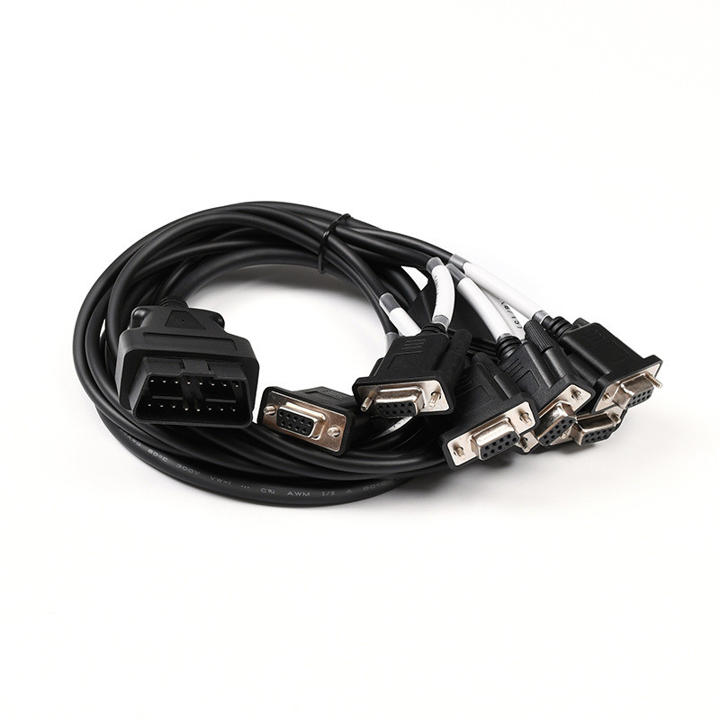 Car OBD Male Head Turn6个DB9 Female connector Serial RS232Diagnostic ...