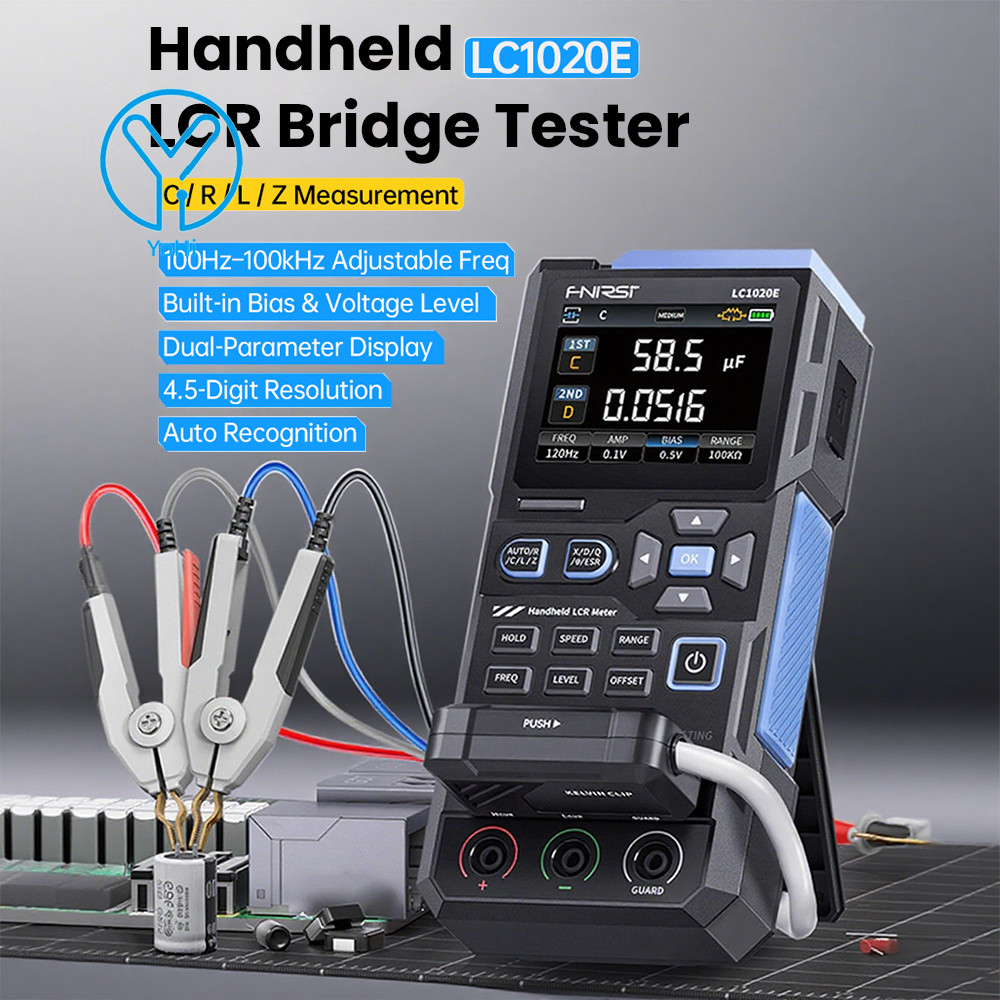 YoHi FNIRSI LC1020E Handheld Digital Bridge Tester LCR Meter Automatic ...