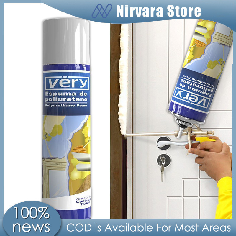 750ML Polyurethane Foam PU Foam Spray Expanding Foam Spray Fills Cracks Joints Seals Windows ...