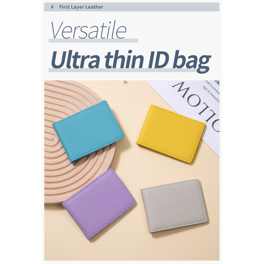 New top layer cowhide ID card holder ultra-thin leather creative driver ...