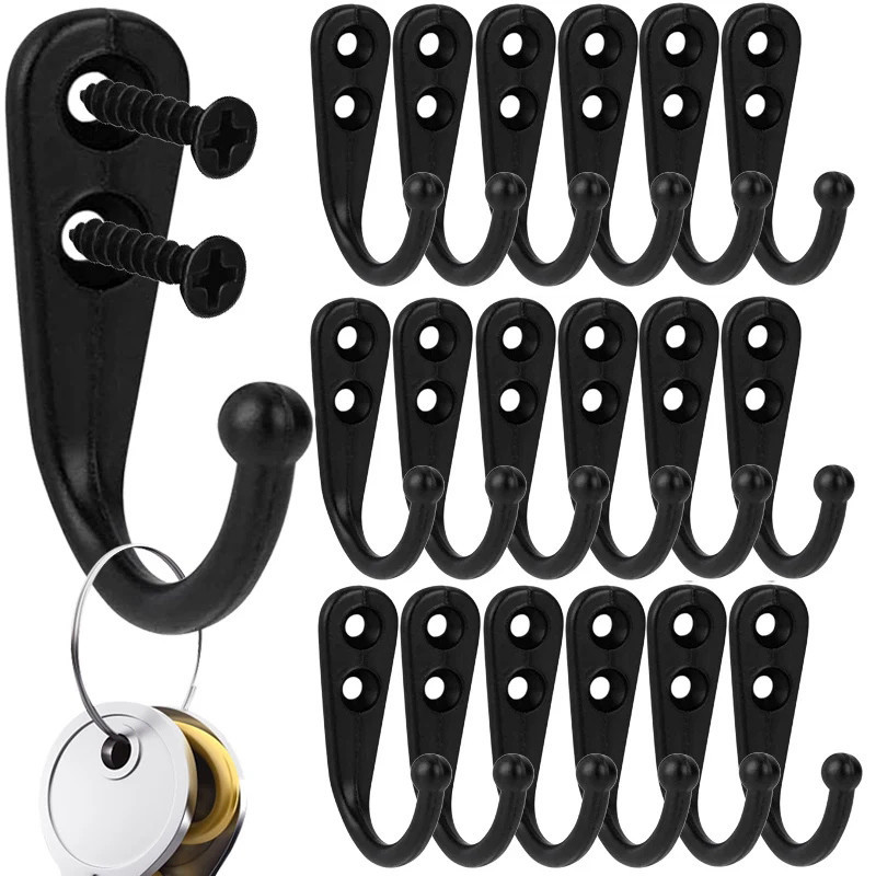 1/3/5Sets Multi-Purpose Hooks with Screws/Zinc Alloy Vintage Bronze ...