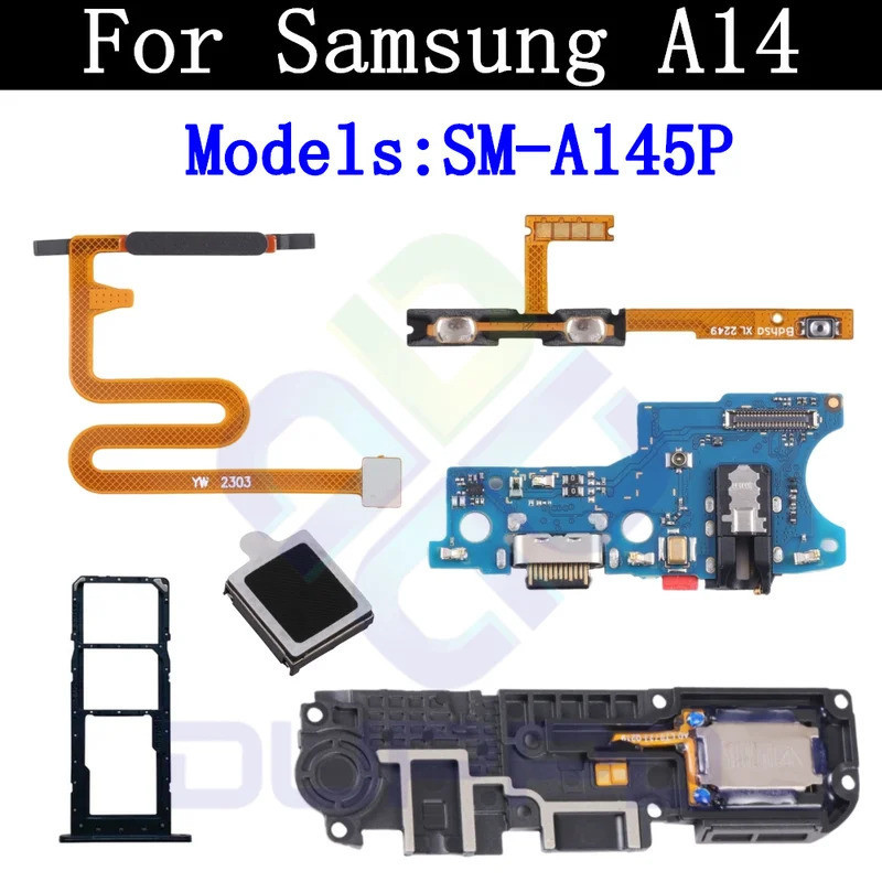 Top Ear Loud Speaker SIM Card Tray Charging Port Board For Samsung A14 ...