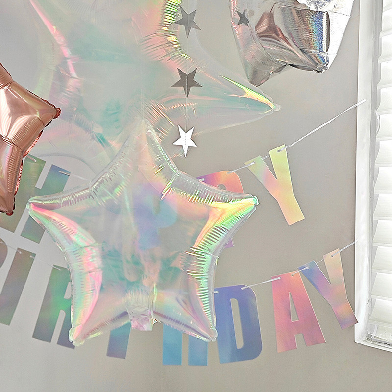 Dazzling Love Balloons Laser Pentagram Aluminium Film Balloon Birthday ...