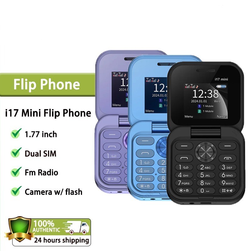Original Flip Phone i17 Mini Mobile Phone 2G 3G dual card flipphone ...