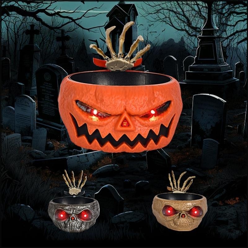 Zein Halloween Candy Dish with LED Lighting Eye Skeleton Shape Fruit ...