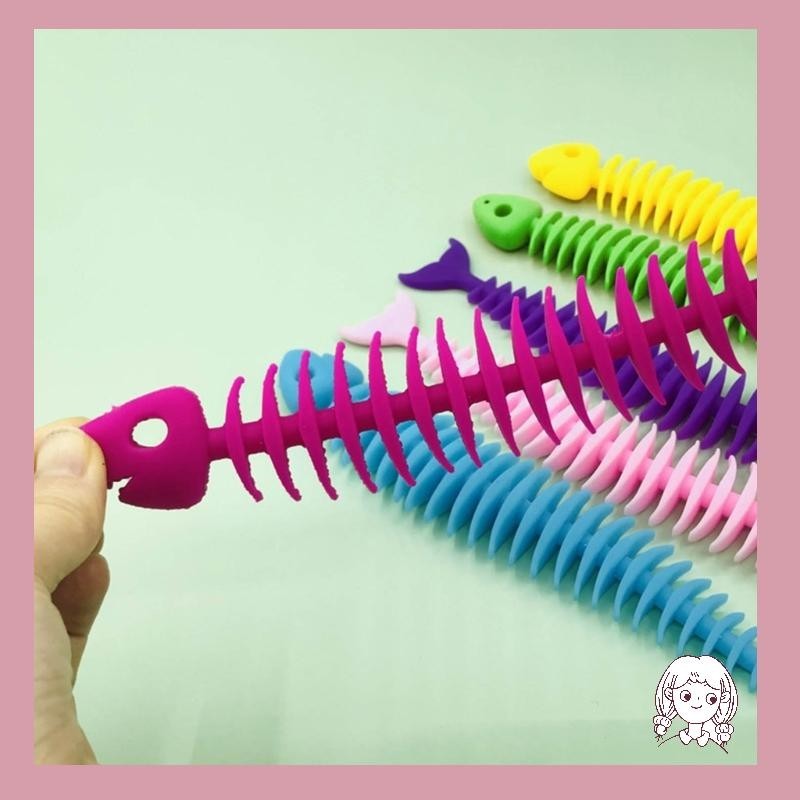 haha 9 45in Fidget Toy Fish Bone Silicone Sensory Toys for Pop Stress ...