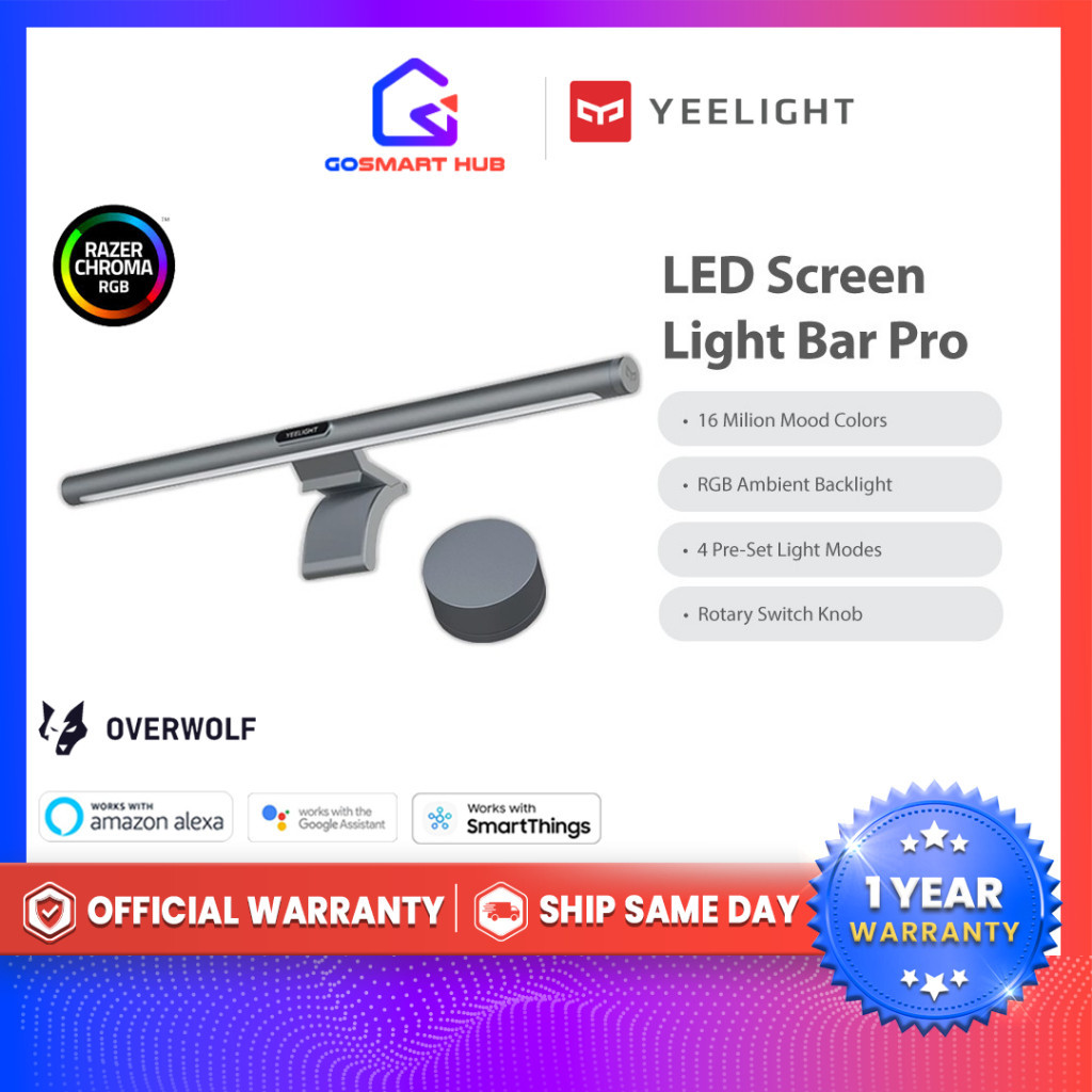 Yeelight Smart LED Monitor Screen Light Bar Pro Works with Razer Chroma ...