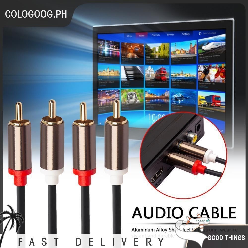 2 RCA to 2 RCA Cable Male to Male Audio Cord for TV Amplifier CD ...