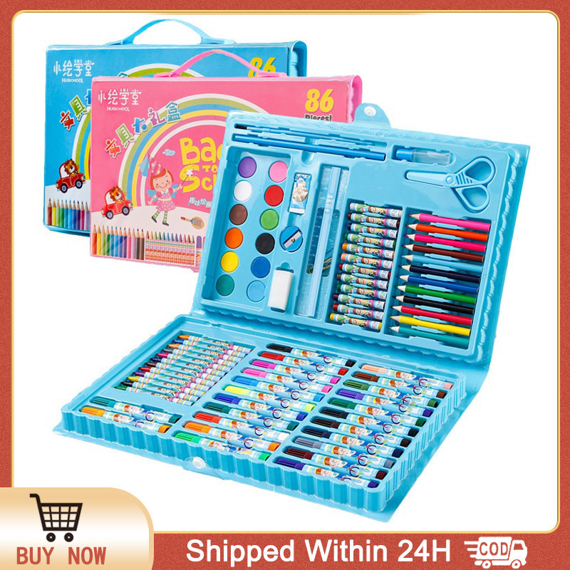 42/86pcs Kids Coloring Set Painting Water Color Crayon Drawing Sets Art ...