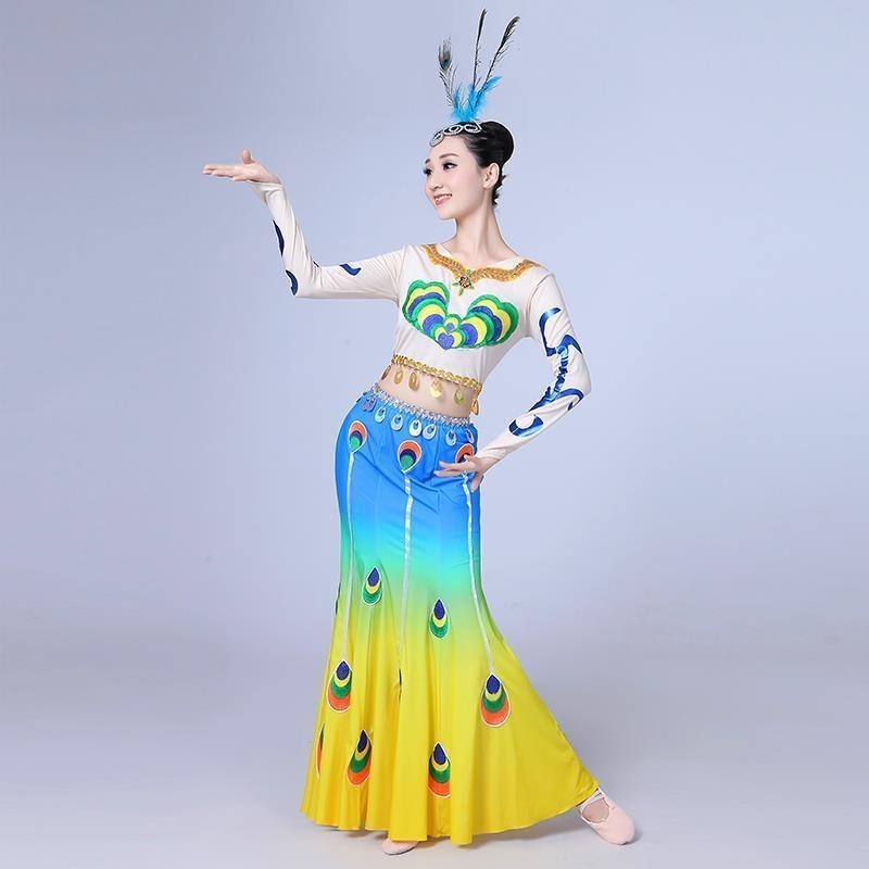 Peacock Dance Costume Fishtail Skirt Adult National Costume Female ...