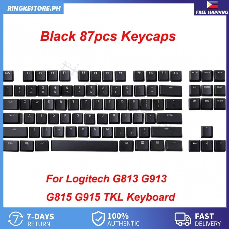 A full set Logitech G913 TKL G915 TKL 87 Key Caps Black for Logitech ...