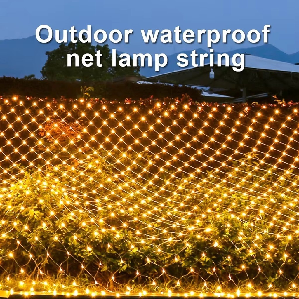 Net Mesh Fairy Lights Waterproof Garden Decor Christmas Lights Outdoor ...