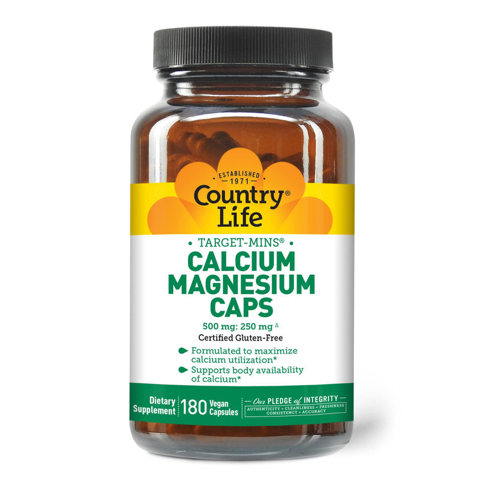 Country Life Target-Mins Calcium Magnesium Caps, 500mg: 250mg – 180 ...