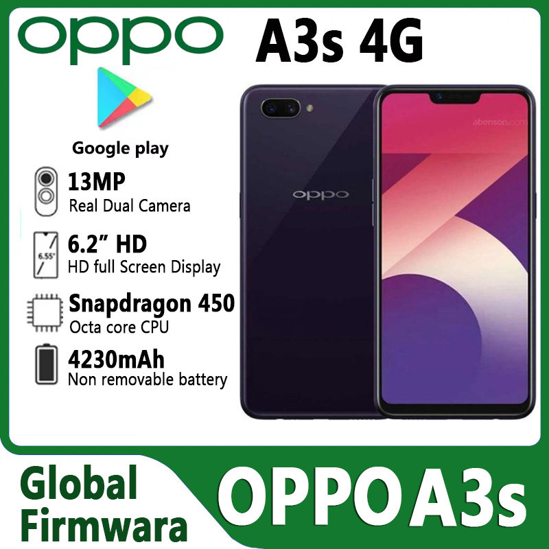 OPPO A3S smartphone global firmware 6.2-inch CPU Qualcomm Snapdragon 450 4230mAh camera 13MP ...