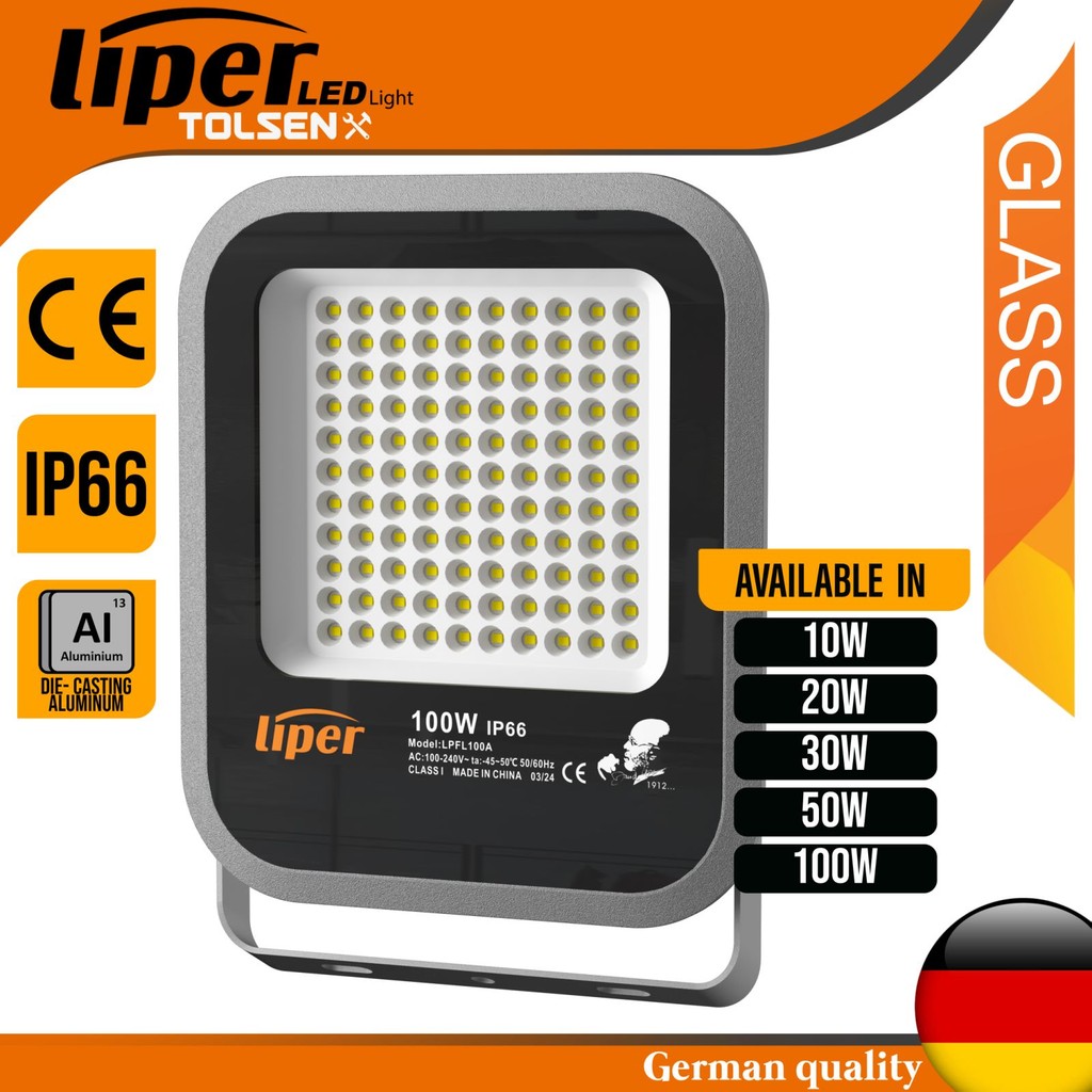 Liper Germany LED Floodlight IP66 High Power (10W | 20W | 30W | 50W ...