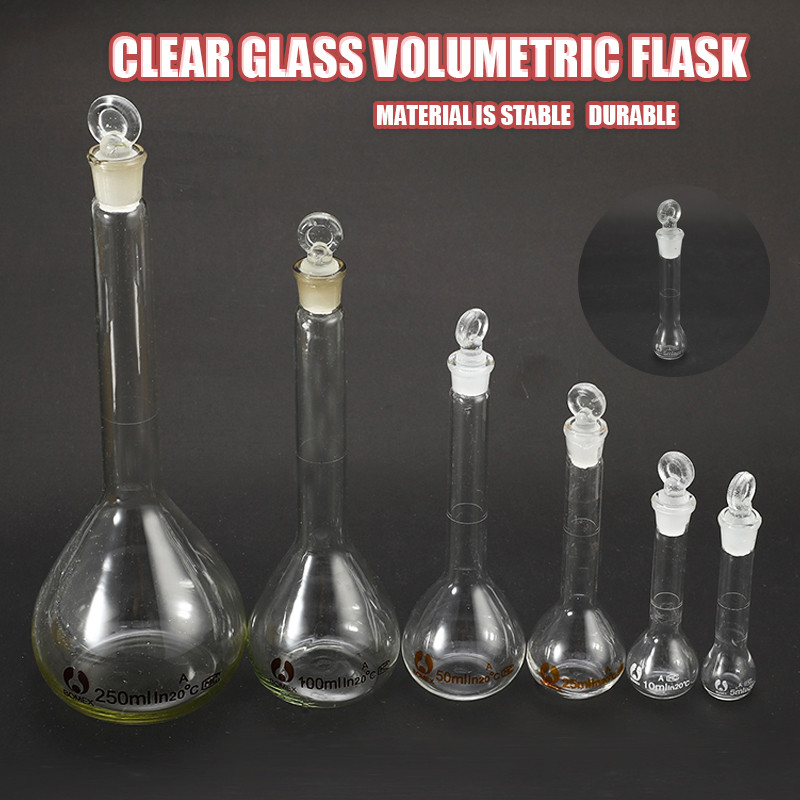 Beaker 5-100ml Laboratory With Stopper Transparent Glass Volumetric ...