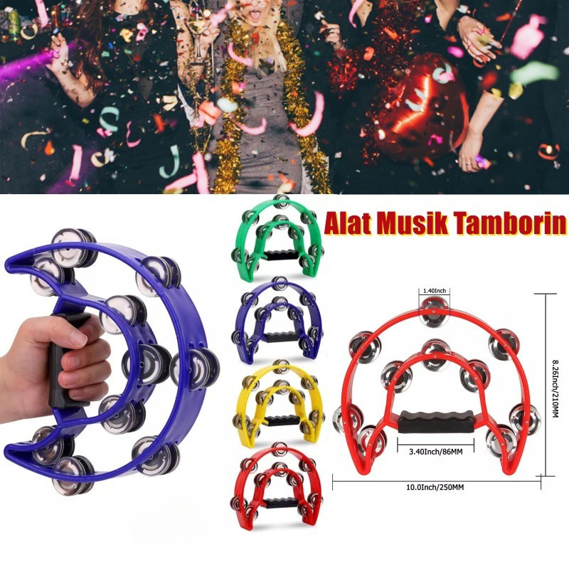 Double Ring Tambourine Kecrek Tambourine Musical Instrument with Mini ...