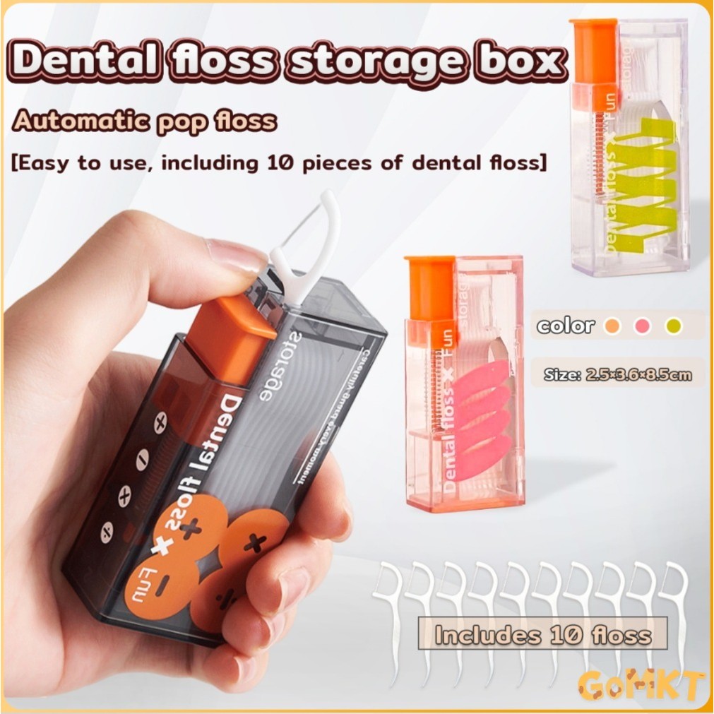 GoMKT Portable Dental Floss Box Automatically Pops Out Dental Floss ...