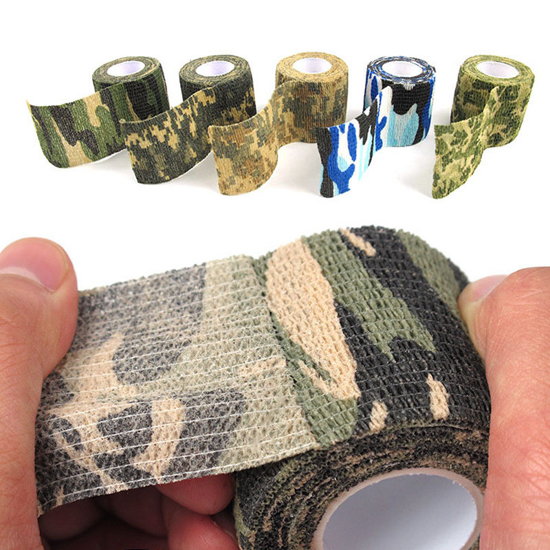 Elastic Wrap Tape Army Adhesive Outdoor Hunting Camouflage Stealth Tape ...