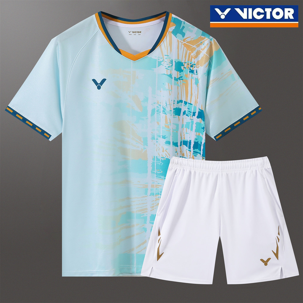 2024 New Badminton Suit Men's and Women's Set Short Sleeved Tennis ...